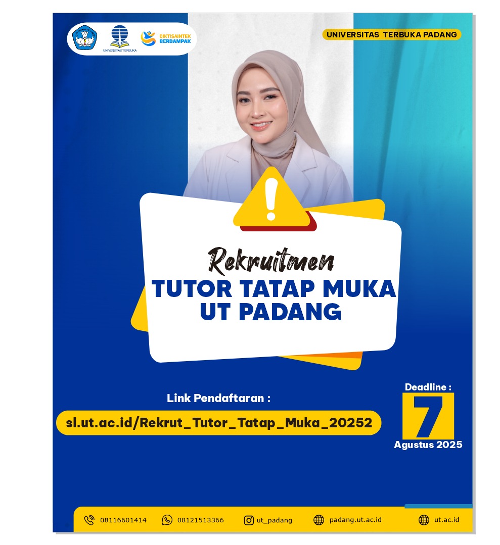 Rekrutmen Tutor Tatap Muka UT Padang Semester 2025/2026 Ganjil
